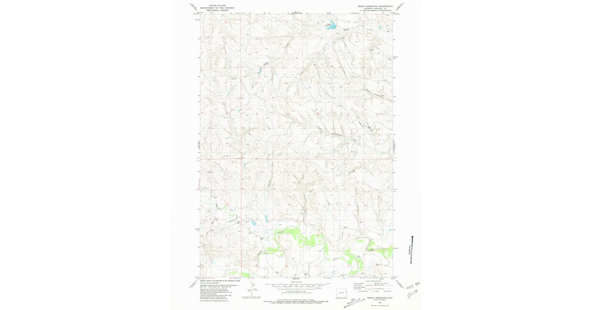 1981 Map of Boggy Reservoir, Niobrara County, WY — High-Res | Pastmaps