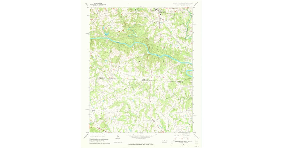 1971 Map of Boiling Springs South, Cleveland County, NC — High-Res ...