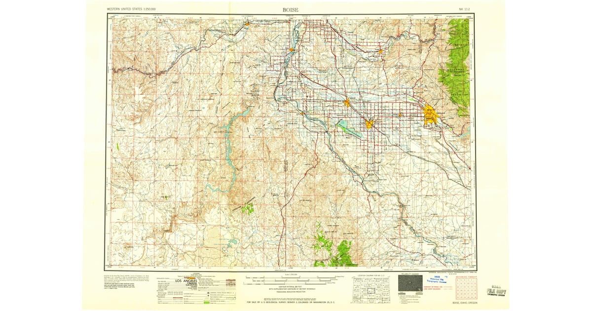 1958 Map of Boise, ID — High-Res | Pastmaps