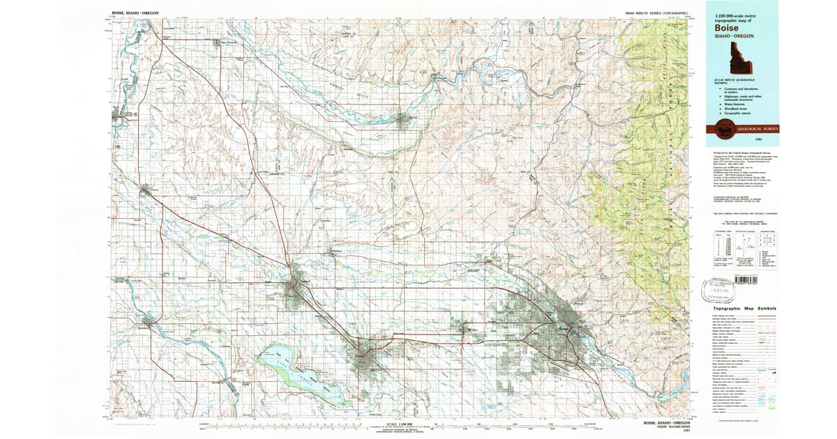 1981 Map of Boise, ID — High-Res, 1981 Print #2 | Pastmaps