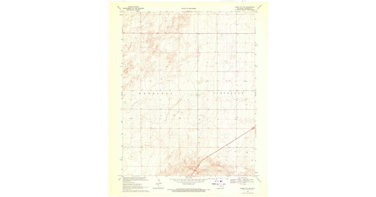 1969 Map of Boise City NW, Cimarron County, OK — High-Res | Pastmaps