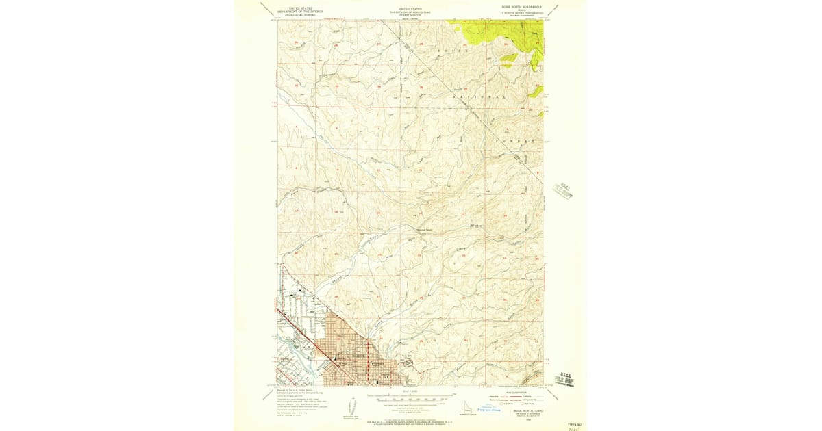 1954 Map of Boise North, Ada County, ID — High-Res | Pastmaps