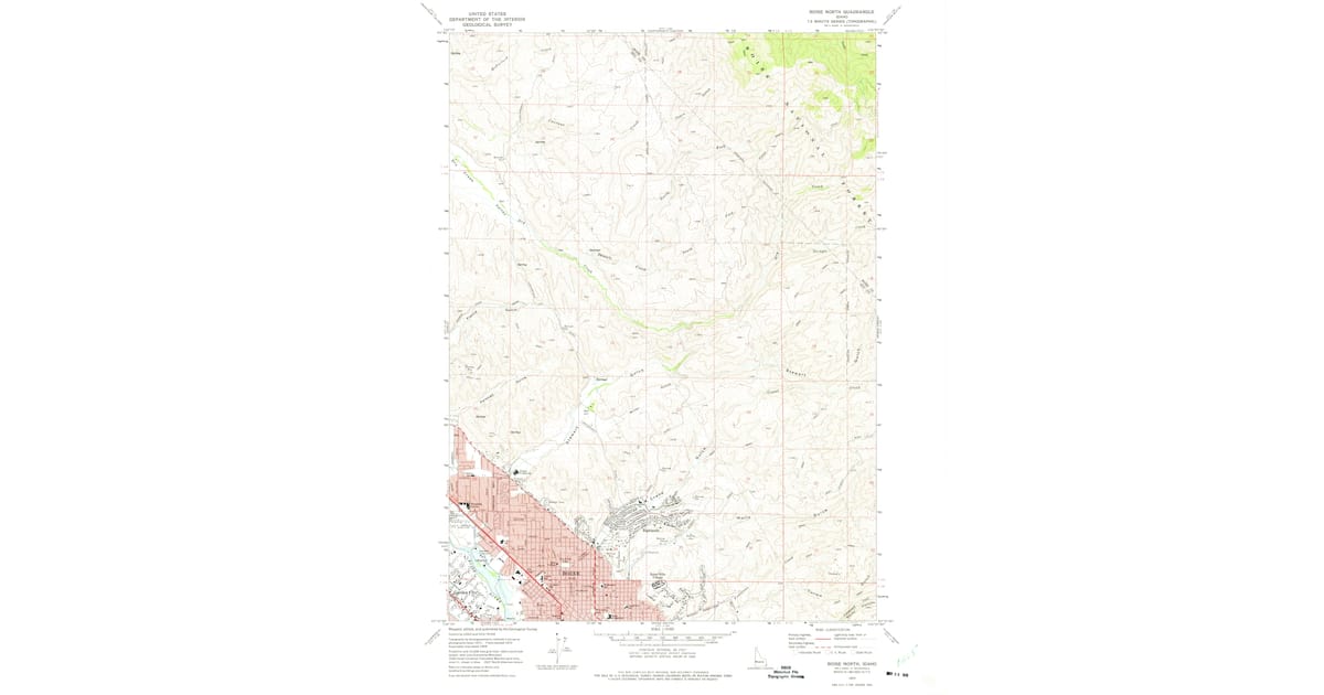 1972 Map of Boise North, Ada County, ID — High-Res | Pastmaps