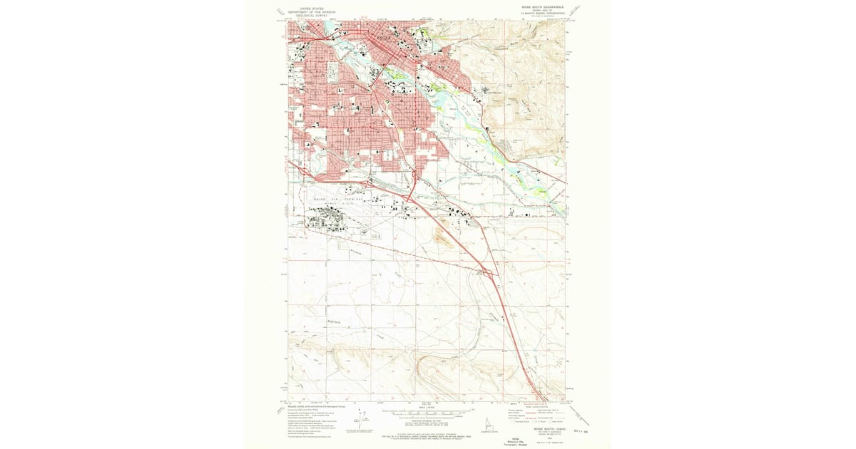 1972 Map of Boise South, Ada County, ID — High-Res | Pastmaps