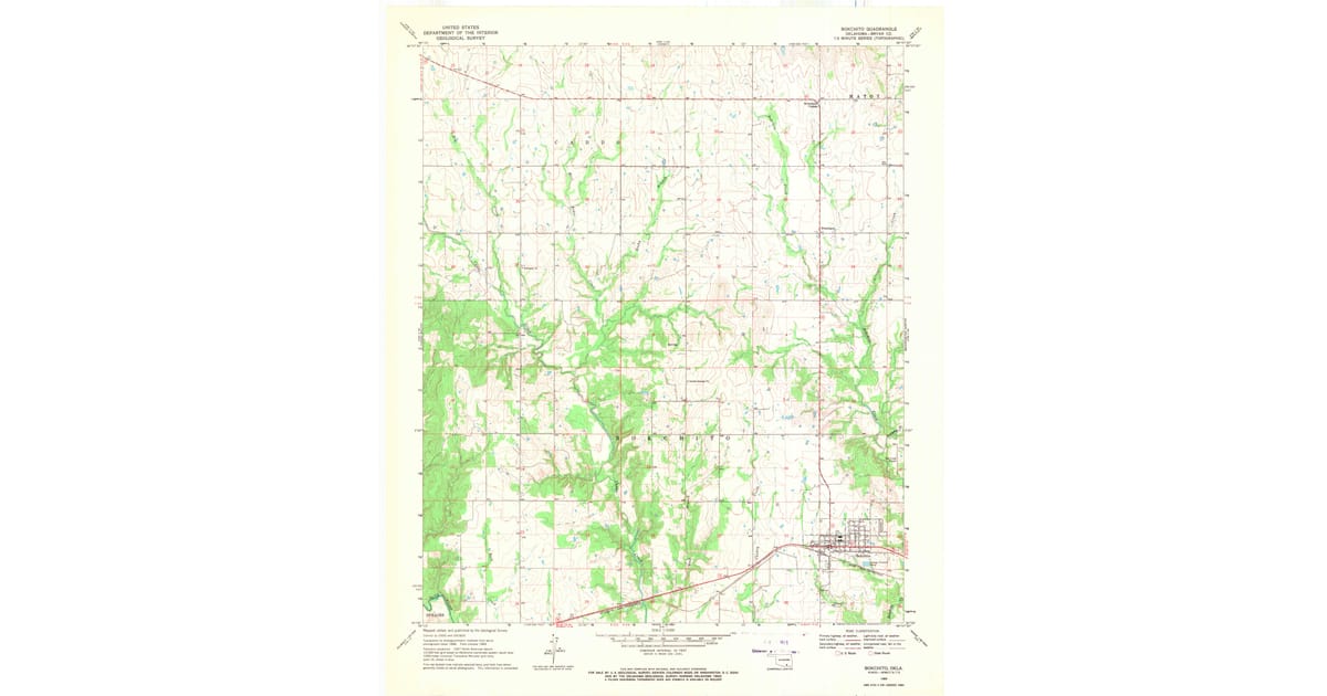 1969 Map of Bokchito, OK — High-Res | Pastmaps