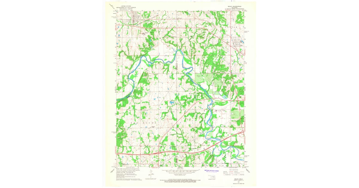 1967 Map of Boley, OK — High-Res | Pastmaps