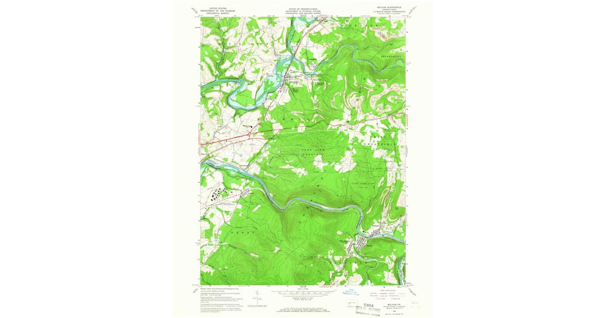 1964 Map of Bolivar, PA — High-Res | Pastmaps