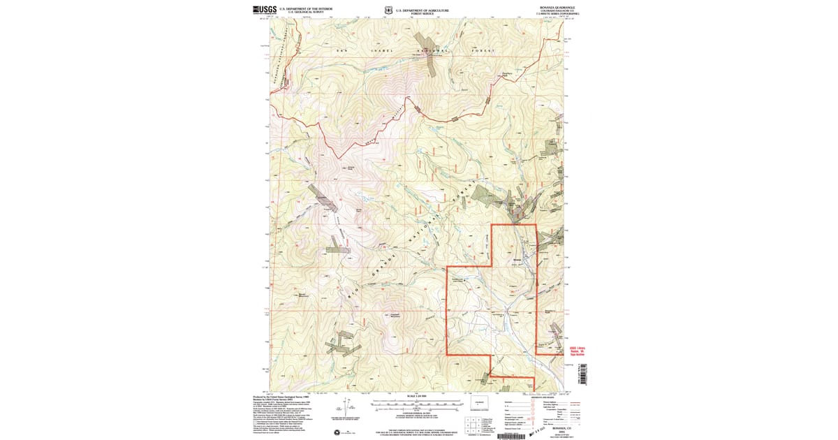 2001 Map of Bonanza, CO — High-Res | Pastmaps