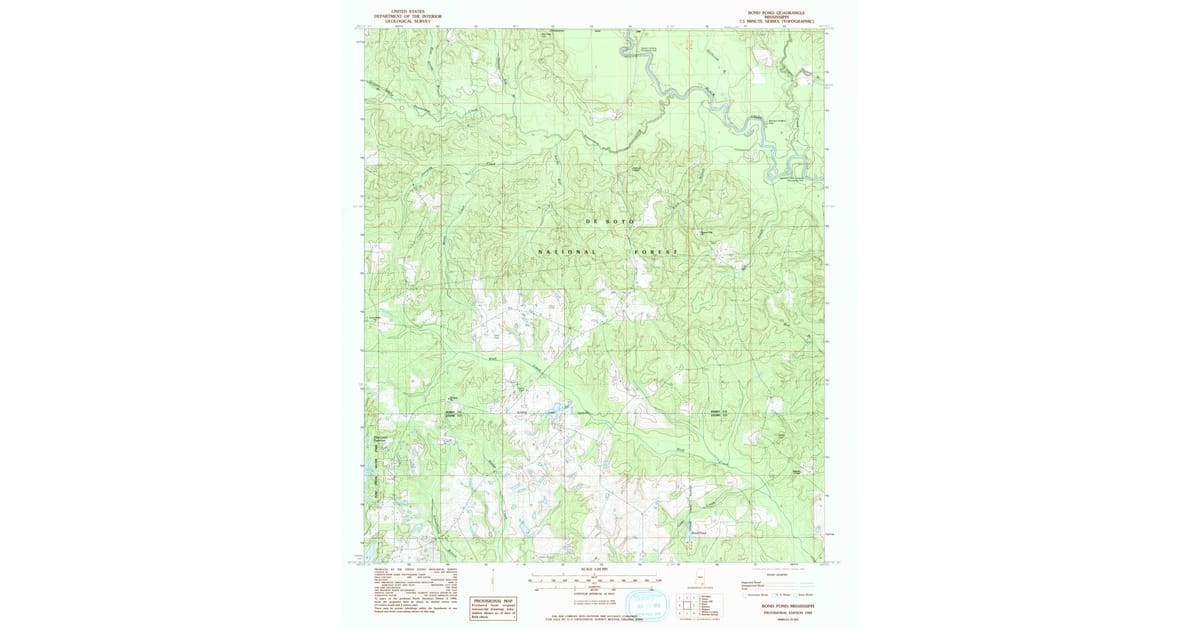 1983 Map of Bond Pond, Perry County, MS — High-Res | Pastmaps