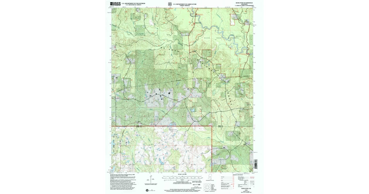 2000 Map of Bond Pond, Perry County, MS — High-Res | Pastmaps
