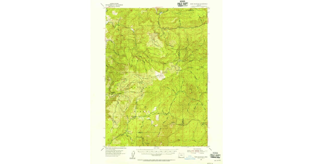 1954 Map of Bone Mountain, Coos County, OR — High-Res | Pastmaps