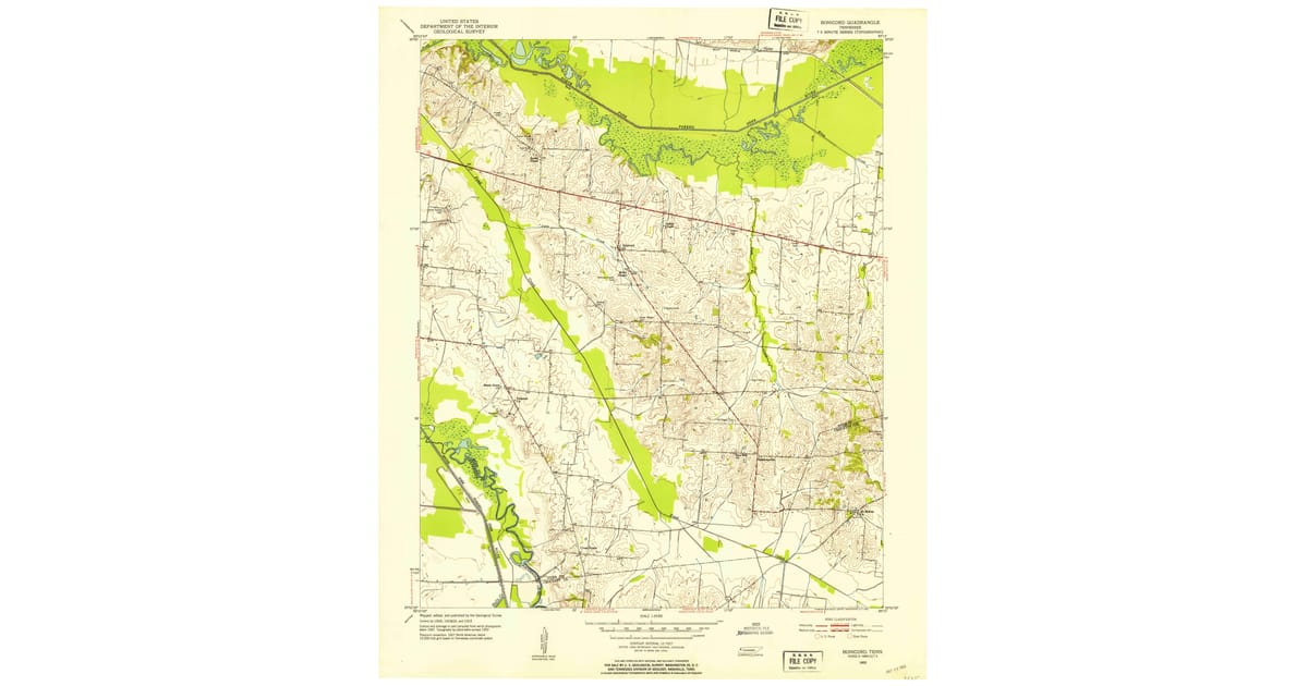 1952 Map of Bonicord, Dyer County, TN — High-Res | Pastmaps
