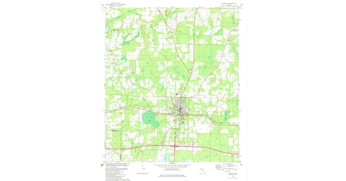 1982 Map of Bonifay, FL — High-Res | Pastmaps