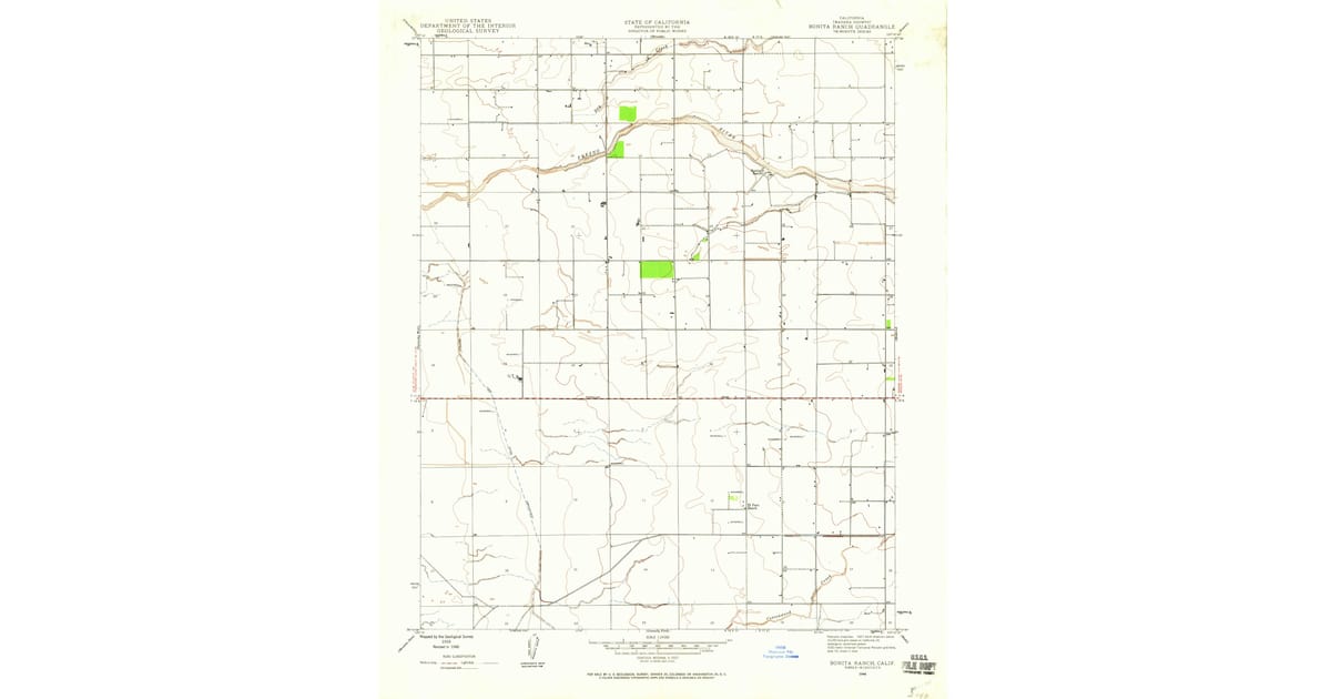 1946 Map of Bonita Ranch, Madera County, CA — High-Res | Pastmaps