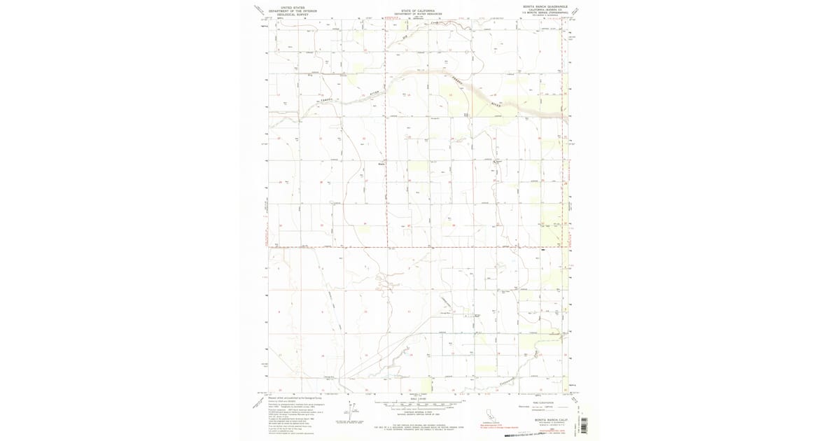 1963 Map of Bonita Ranch, Madera County, CA — High-Res, 1983 Print ...