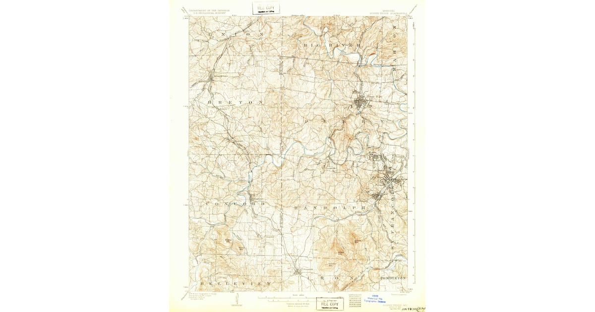 1905 Map of Bonne Terre, MO — High-Res, 1932 Print | Pastmaps