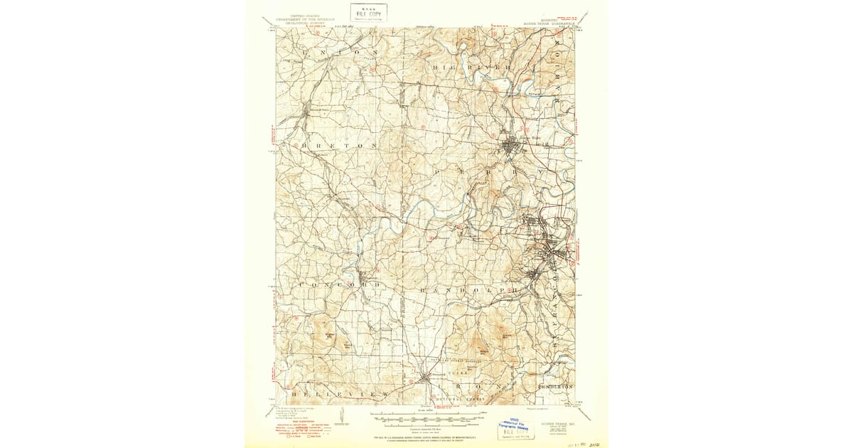 1905 Map of Bonne Terre, MO — High-Res, 1950 Print | Pastmaps