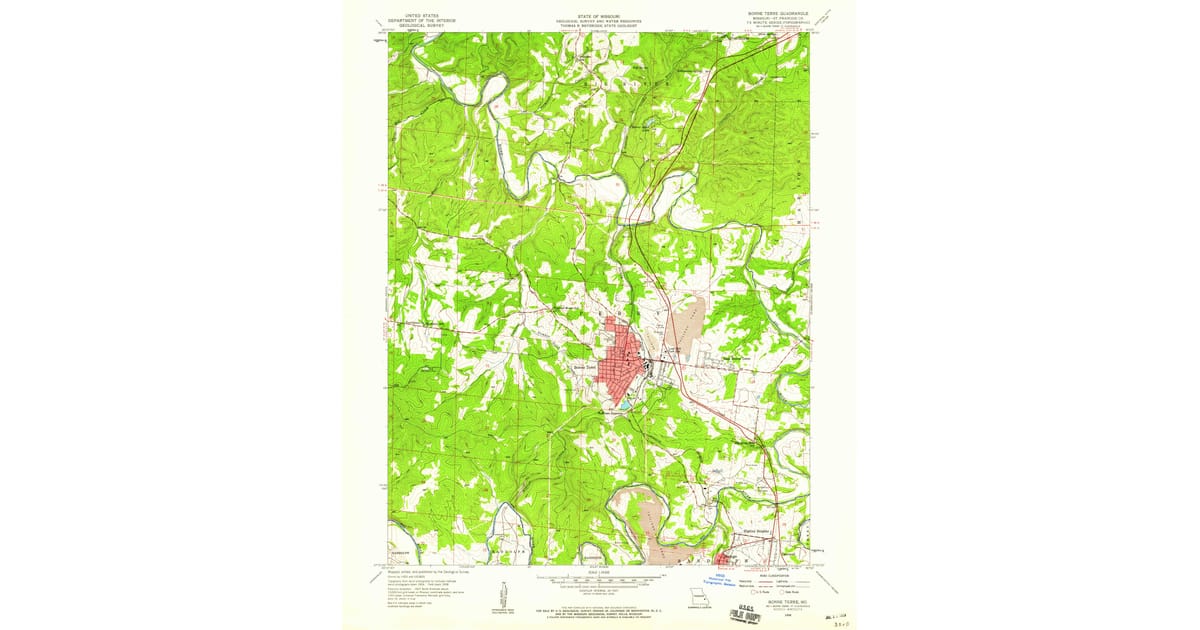 1958 Map of Bonne Terre, MO — High-Res | Pastmaps