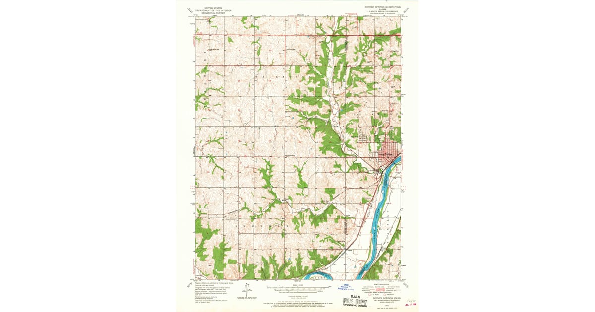1950 Map of Bonner Springs, KS — High-Res | Pastmaps