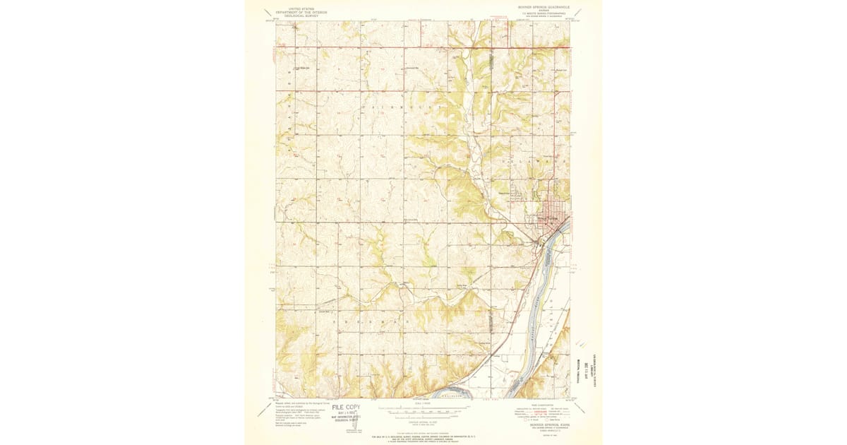 1951 Map of Bonner Springs, KS — High-Res | Pastmaps