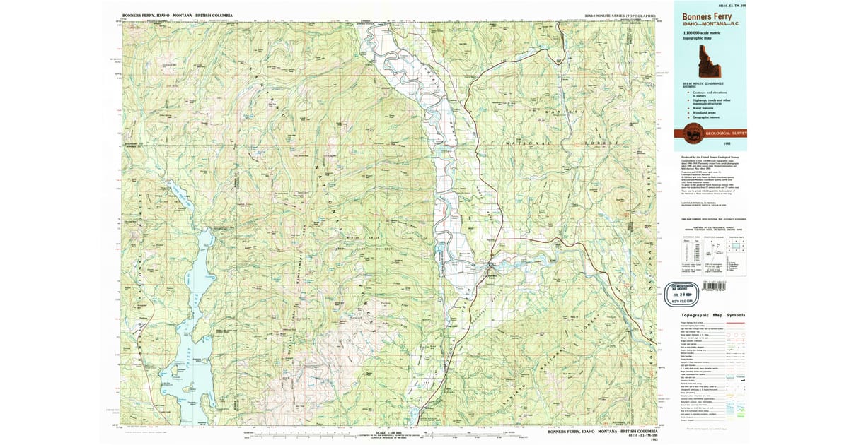 1980s Maps of Bonners Ferry, ID | Pastmaps