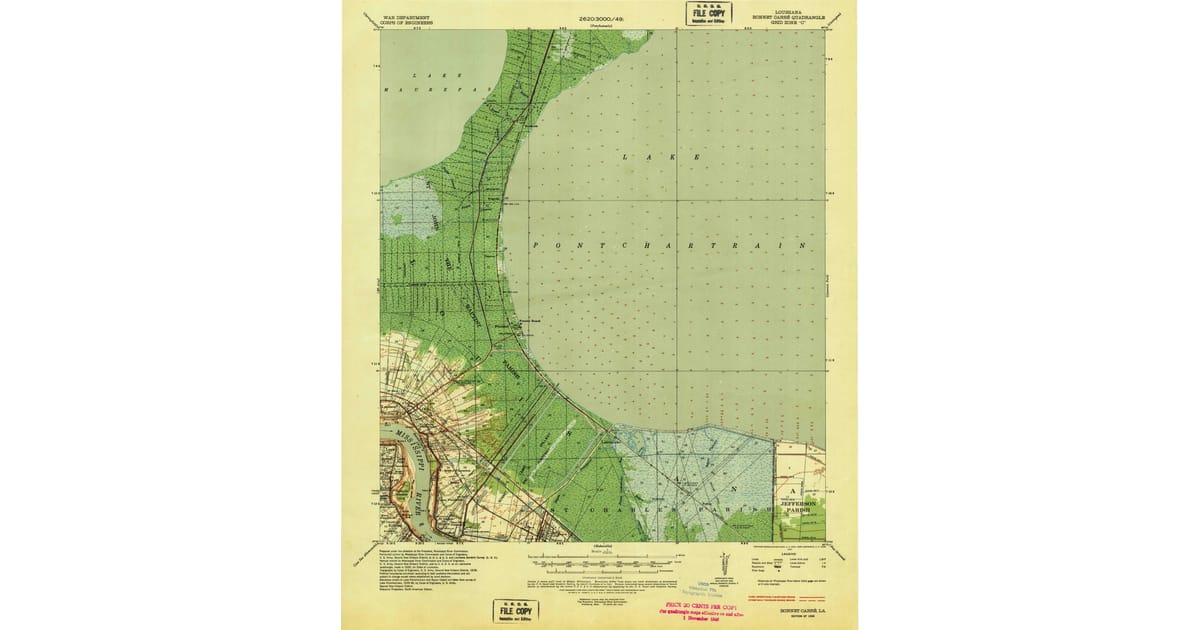 1936 Map of Bonnet Carre, St. John the Baptist Parish, LA — High-Res ...