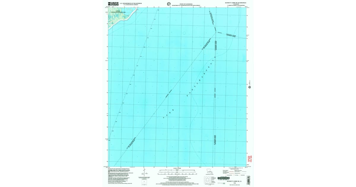 1998 Map of Bonnett Carre NE, St. John the Baptist Parish, LA — High ...