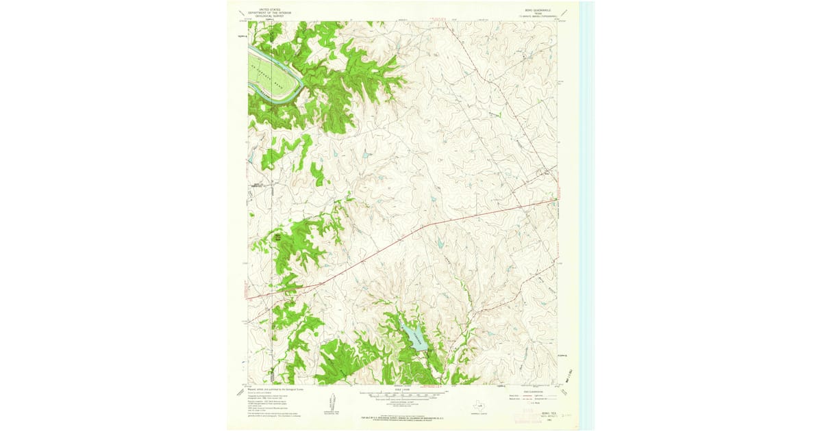 1961 Map of Bono, Johnson County, TX — High-Res | Pastmaps