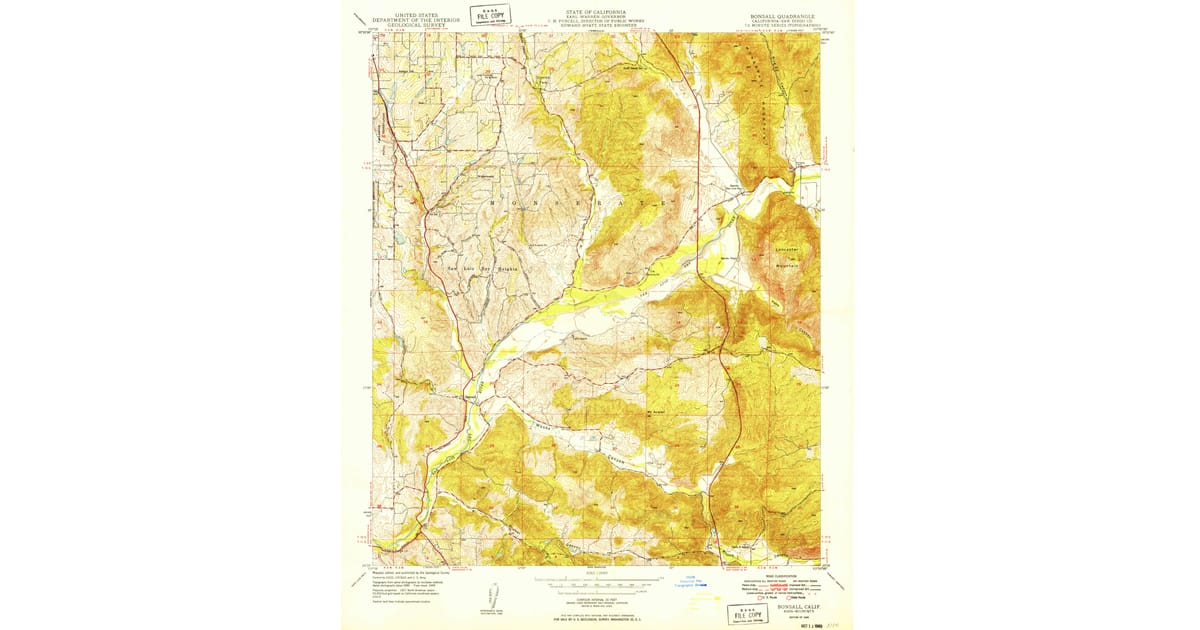 1949 Map of Bonsall, CA — High-Res | Pastmaps