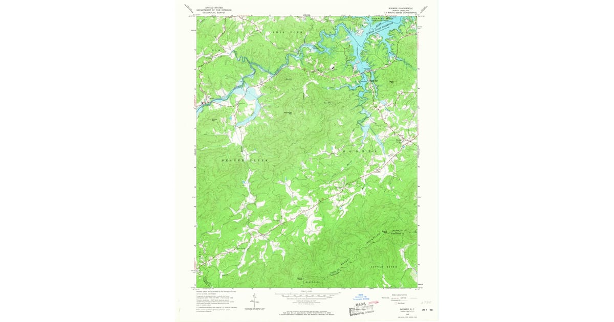 1966 Map of Boomer, Wilkes County, NC — High-Res | Pastmaps
