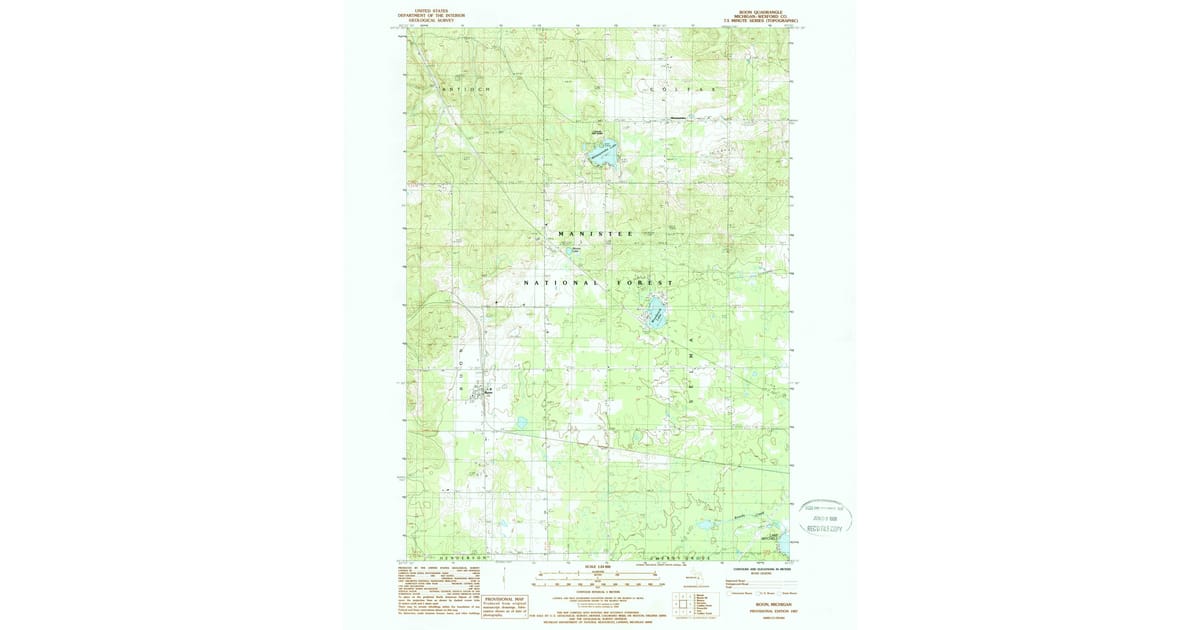1987 Map of Boon, MI — High-Res | Pastmaps