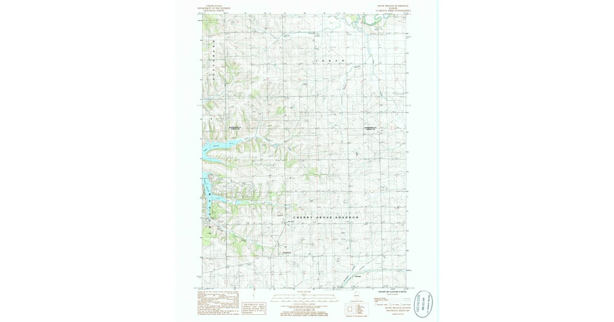 1985 Map of Boone Branch, Carroll County, IL — High-Res | Pastmaps