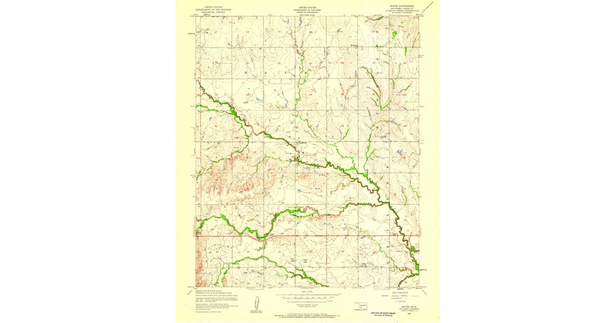 1956 Map of Boone, Caddo County, OK — High-Res | Pastmaps