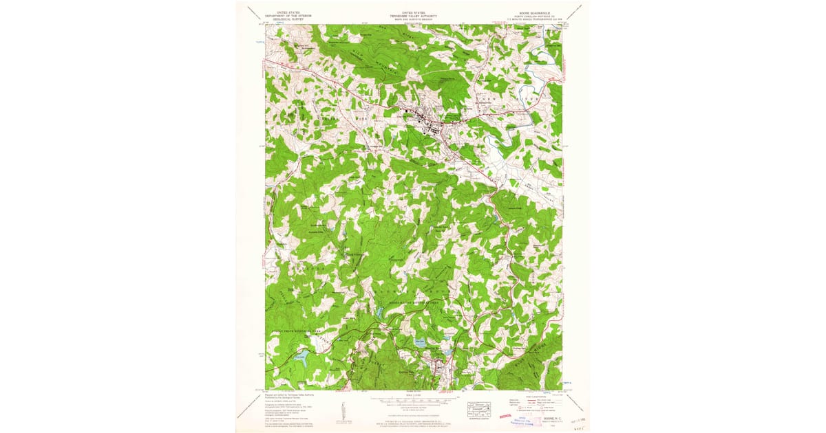 1959 Map of Boone, NC — High-Res | Pastmaps