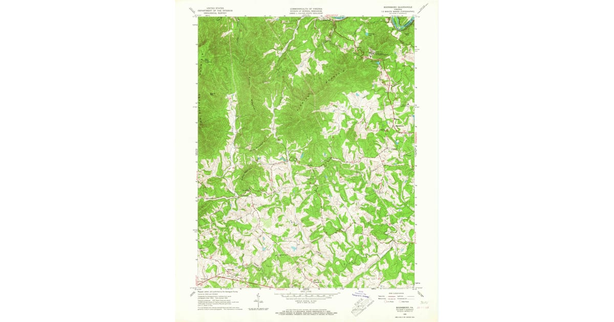 1965 Map of Boonsboro, Bedford County, VA — High-Res | Pastmaps