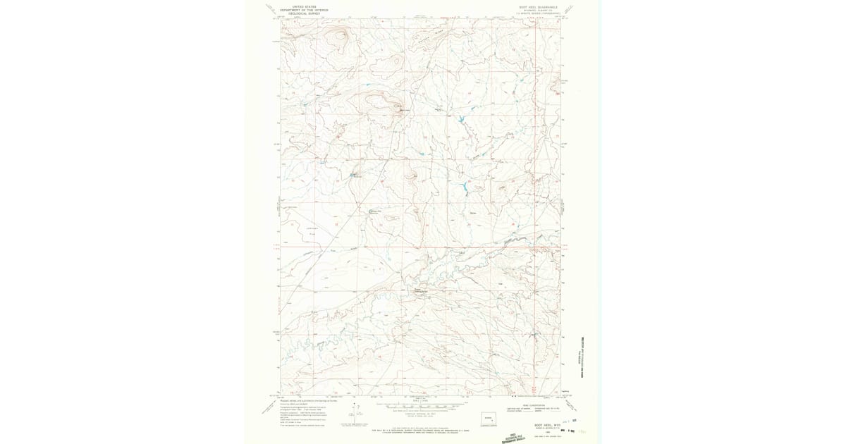 1968 Map of Boot Heel, Albany County, WY — High-Res | Pastmaps