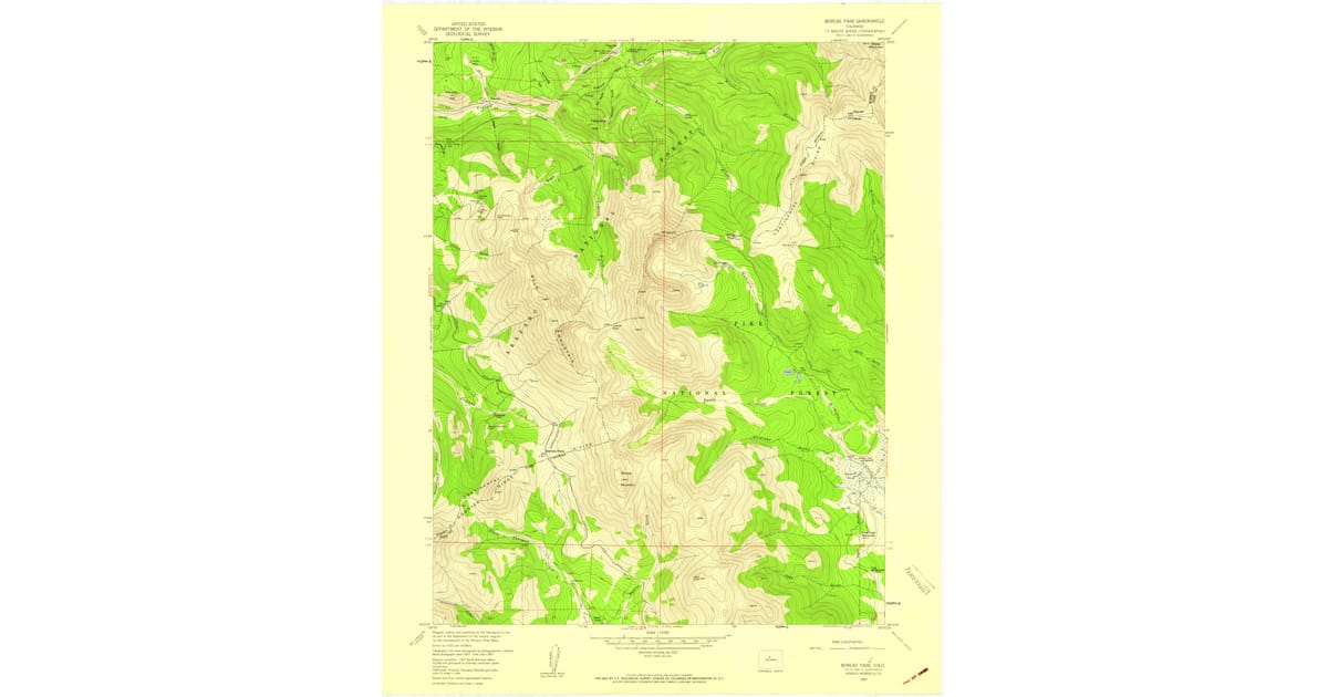 1957 Map of Boreas Pass, Summit County, CO — High-Res | Pastmaps