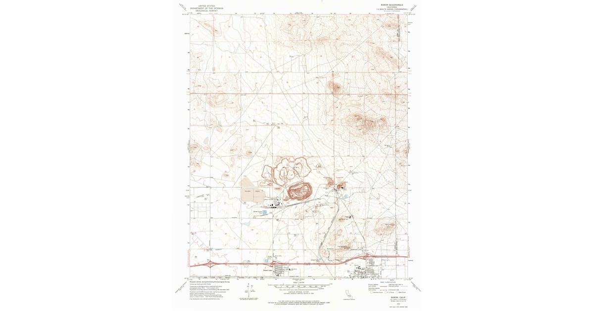1973 Map of Boron, CA — High-Res | Pastmaps