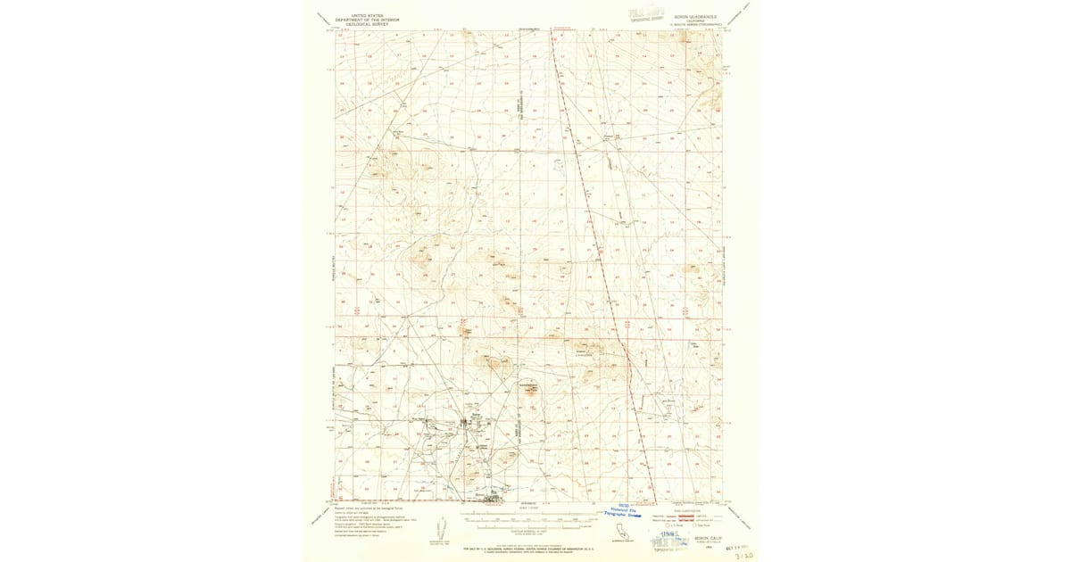 1954 Map of Boron, CA — High-Res | Pastmaps