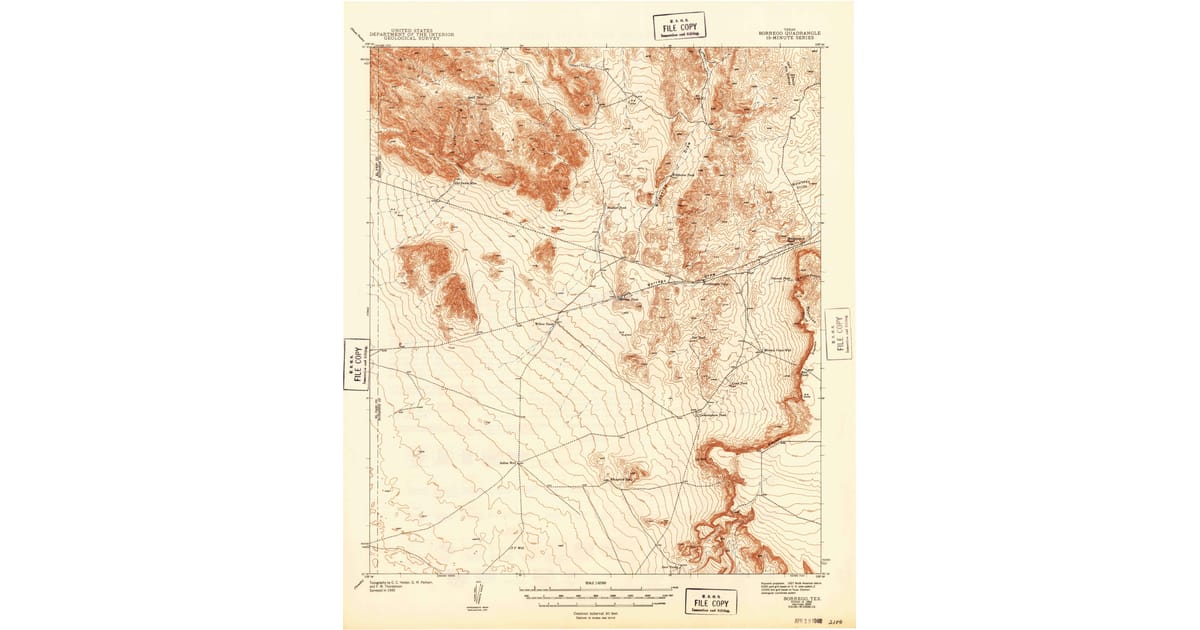1942 Map of Borrego, Hudspeth County, TX — High-Res, 1949 Print | Pastmaps