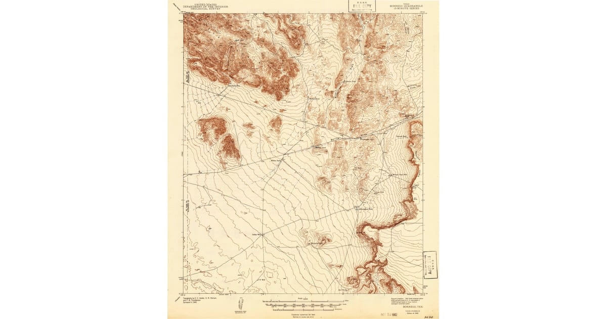 1942 Map of Borrego, Hudspeth County, TX — High-Res | Pastmaps
