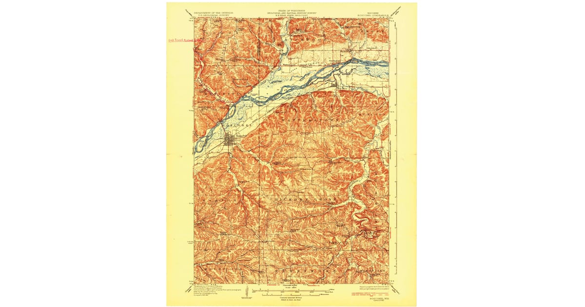 1933 Map of Boscobel, WI — High-Res | Pastmaps