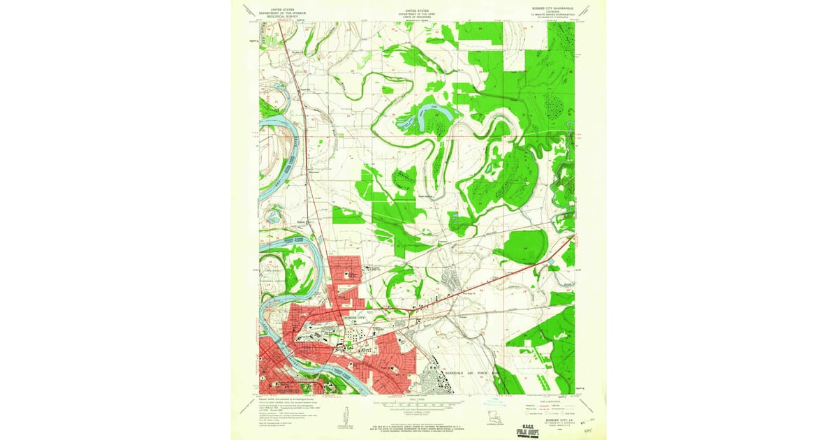 1960 Map of Bossier City, LA — High-Res | Pastmaps