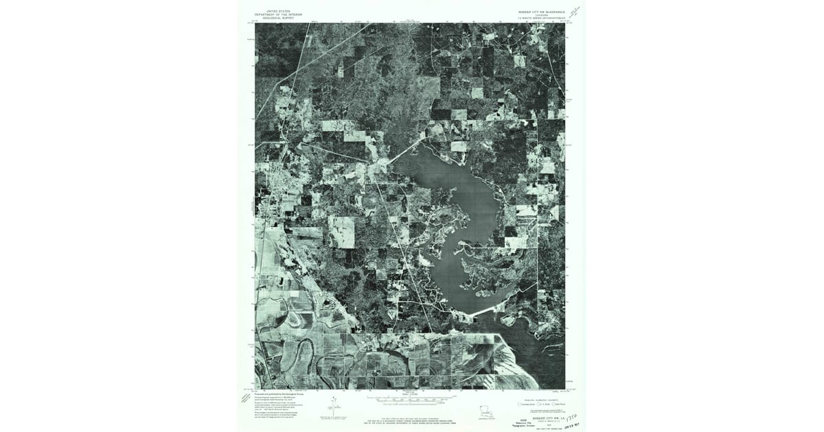 1975 Map of Bossier City NW, Bossier Parish, LA — High-Res | Pastmaps