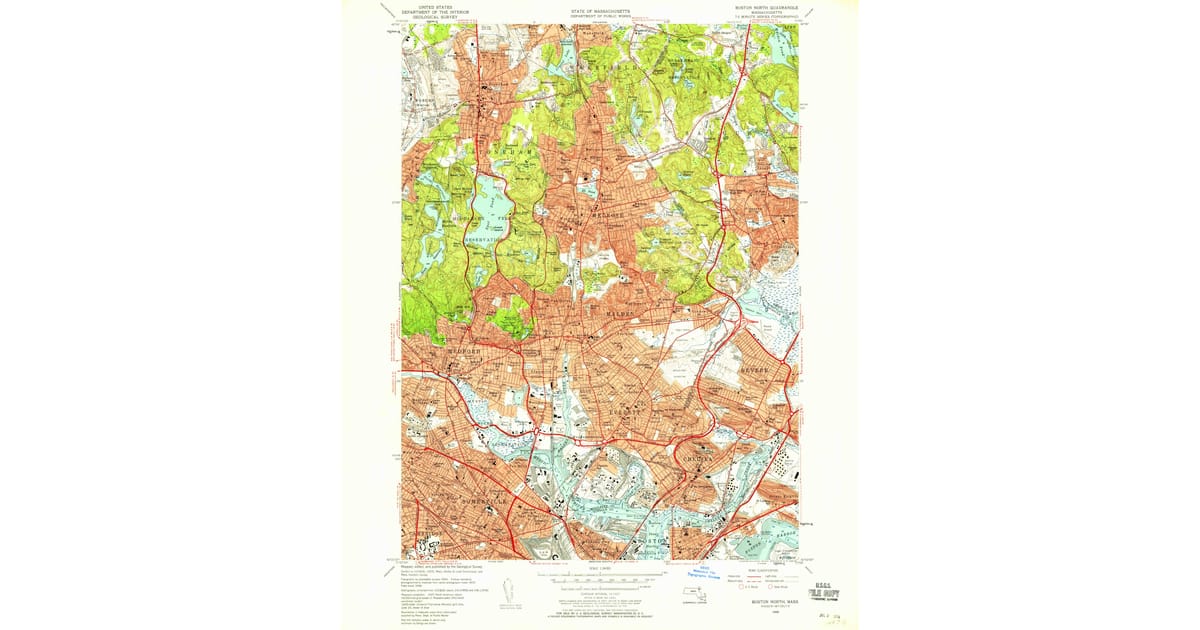 1950s Maps of Everett, MA | Pastmaps