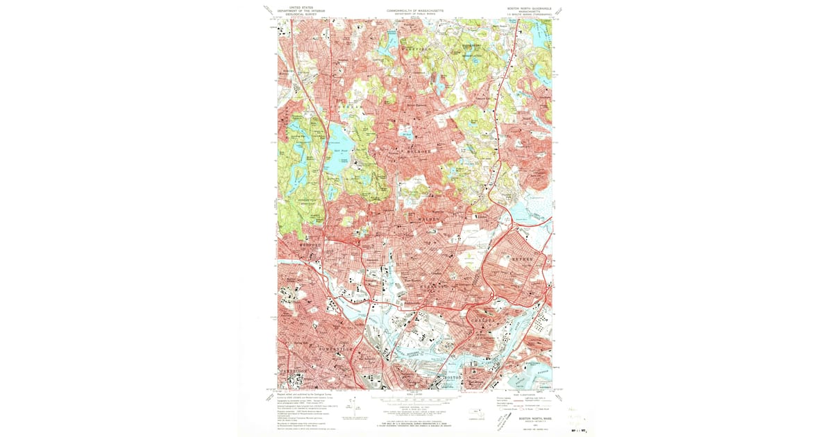 1971 Map of Boston North, Middlesex County, MA — High-Res | Pastmaps