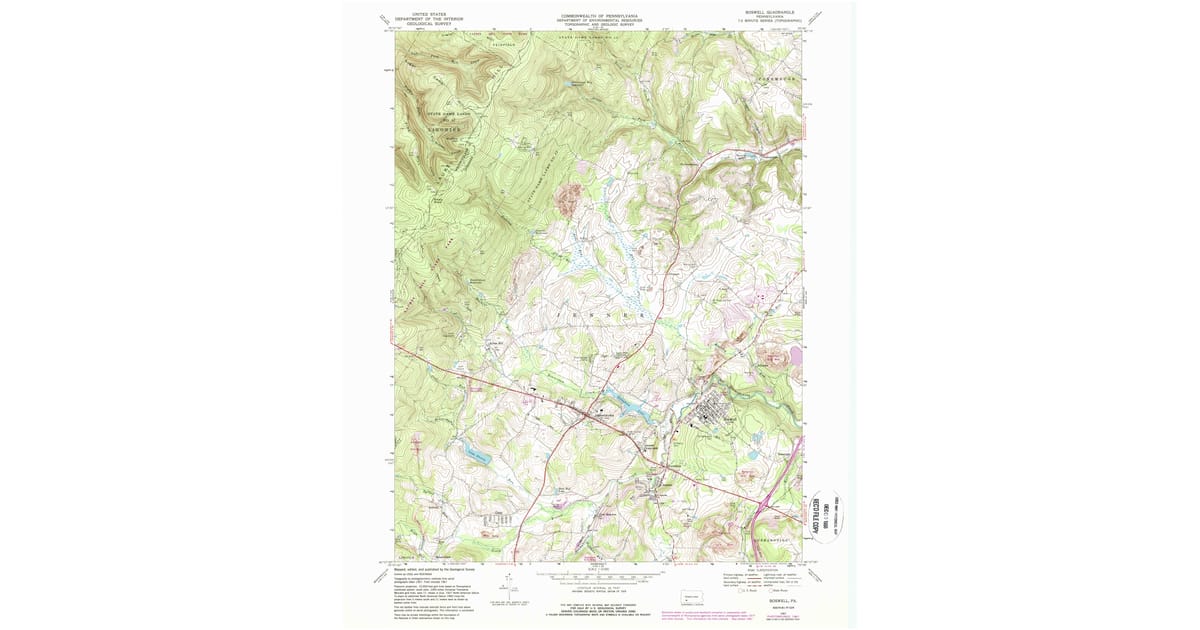 1967 Map of Boswell, PA — High-Res, 1988 Print | Pastmaps