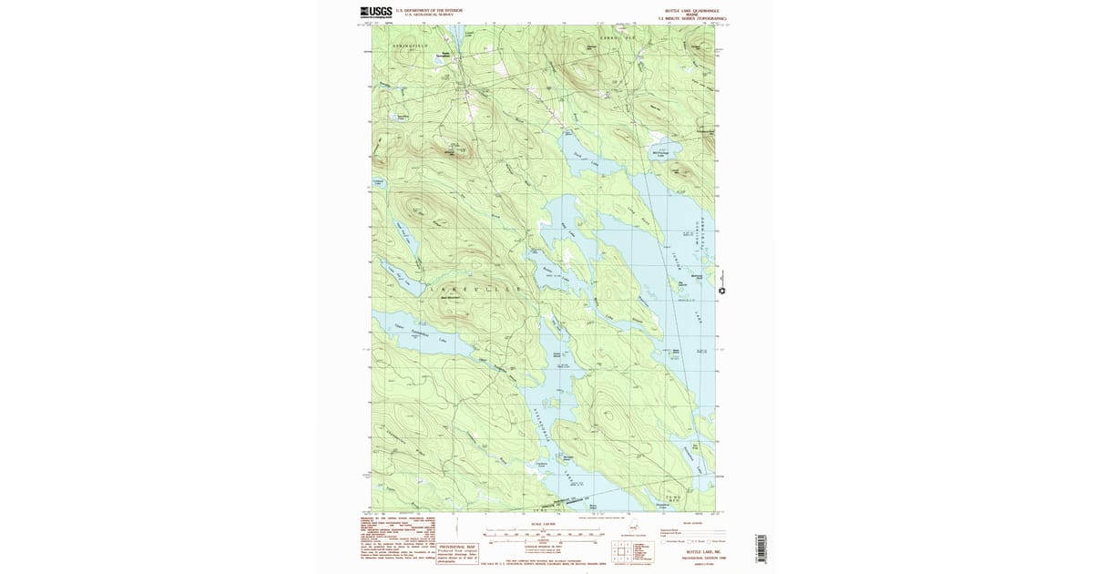 1988 Map of Bottle Lake, Penobscot County, ME — High-Res | Pastmaps