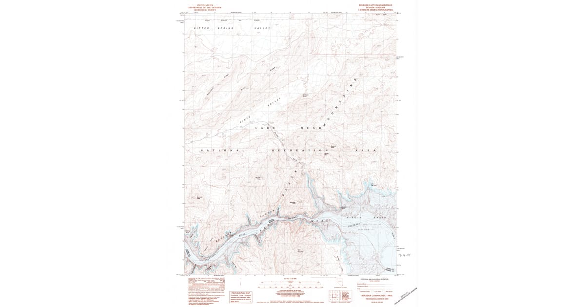 1983 Map of Boulder Canyon, Clark County, NV — High-Res | Pastmaps