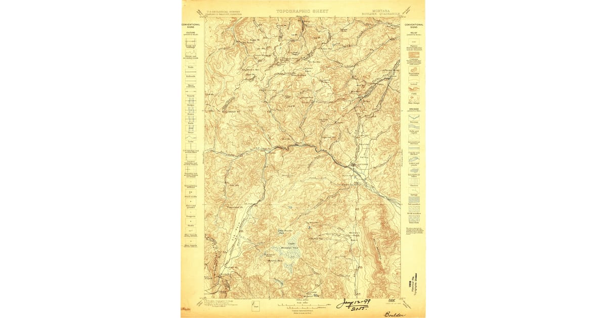 1899 Map of Boulder, MT — High-Res | Pastmaps